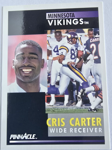 Cris Carter, 1991 Pinnacle, Minnesota Vikings, Wide Receiver, Card ...