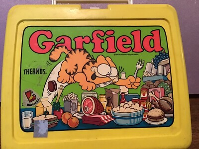 Vintage 1978 Garfield Kids Plastic Lunch Box with Thermos - Made in USA ...