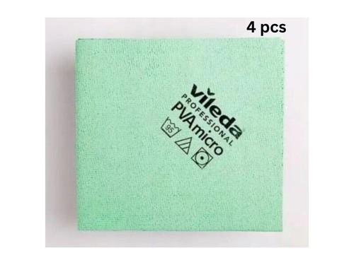 Vileda Professional 38 x 35 cm PVA micro Microfibre Cloth Green x 4pcs ...