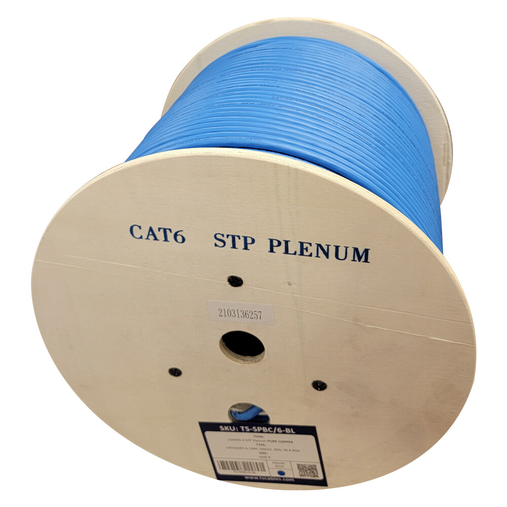 Cat 6 1000ft Solid Bare Copper Foil Shielded Plenum 550 Mhz F/UTP Cable ...