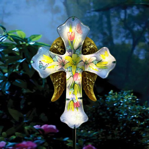 33 Inch Solar Cross Garden Light Outdoor Decorative - Solar Acrylic ...