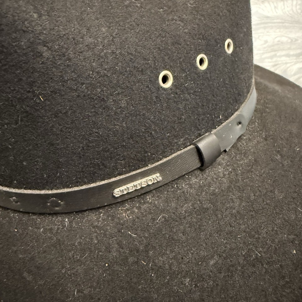 Stetson Stallion Black Hat Size 7 3/8 Cowboy Hat | eBay