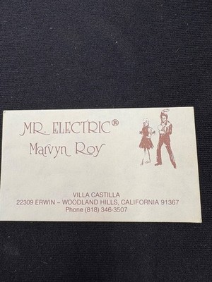 Mr. Electric Marvyn Roy Magic business card - used collectible card ...
