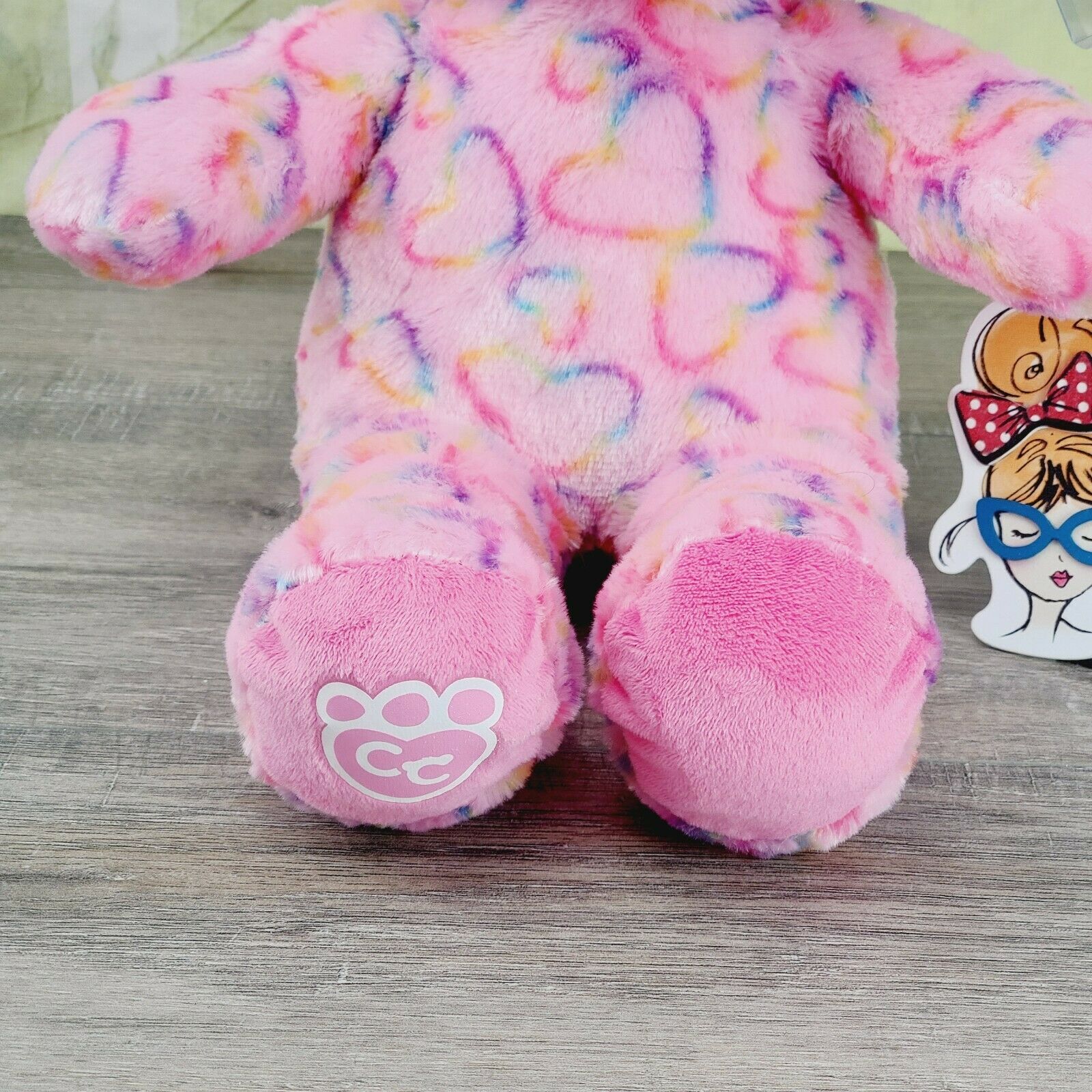 NWT Build A Bear Rainbow Smiles Condo Cub Plush Valentine's Day Hearts ...