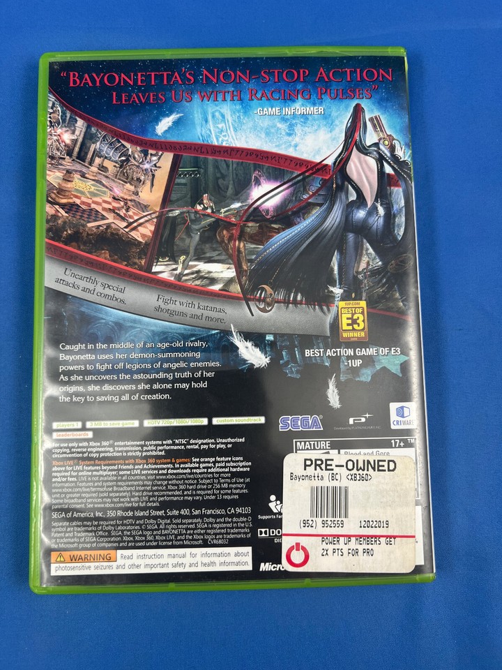 Bayonetta ~ Xbox 360 ~ Tested & Played Great ~ Manual Included ~ Save ...