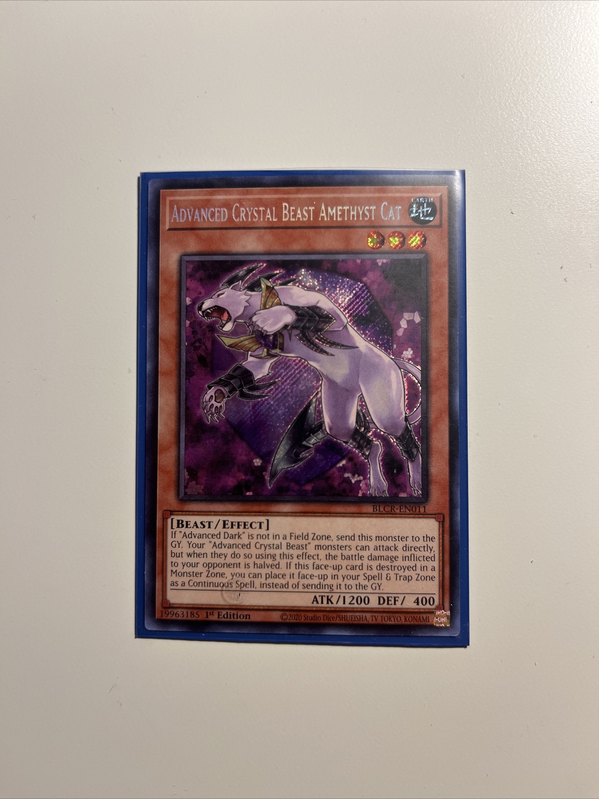 Yugioh! Advanced Crystal Beast Amethyst Cat - BLCR-EN011 - Secret Rare ...