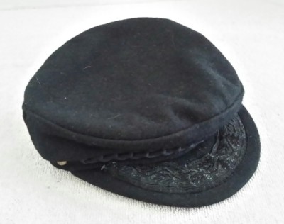 Vintage Greek Fishermans Cap Hat Woolen Black size 6 3/4? Read Wool ...