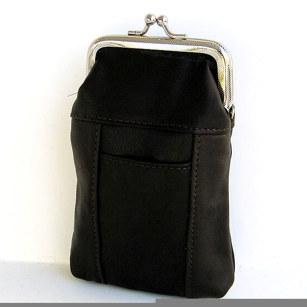 Brown Leather Cigarette Case Lighter Holder Smoke Carrying Pouch Coin ...