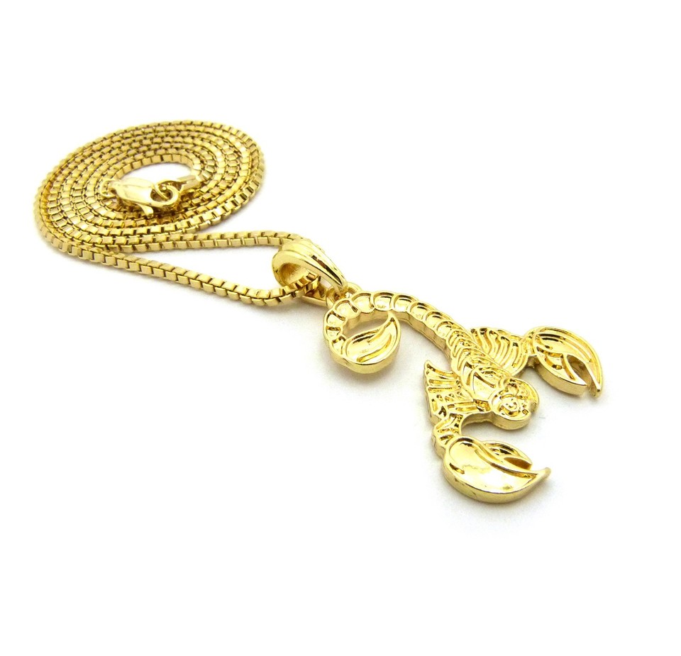 NEW SCORPION PENDANT & BOX/ROPE CHAIN HIP HOP NECKLACE - XGP25G | eBay