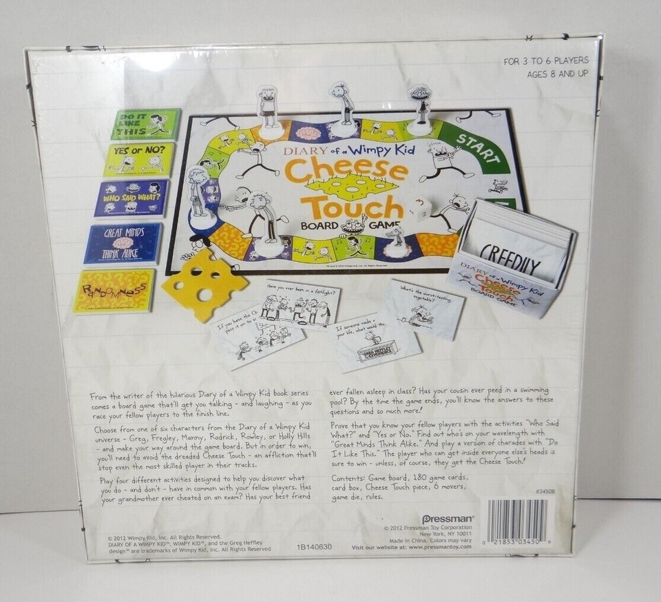 Diary Of A Wimpy Kid Cheese Touch Board Game New Factory Sealed | eBay