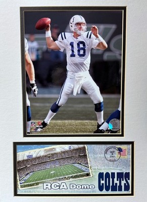 Peyton Manning 2007 Colts/RCA Dome 12x16 USPS Stamp Cache/Photo Matted ...