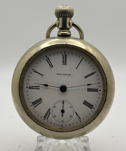 Waltham Silverine Open Face 15 Jewel Size 18 Pocket Watch runs | eBay