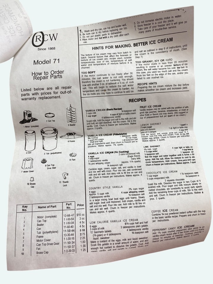 Sterling 5 Quart Ice Cream Freezer With Motor & Accessories Richmond ...