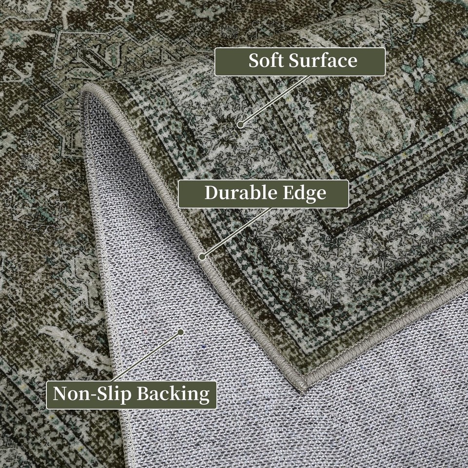 GarveeHome 8x10 Washable Rugs for Living Room Vintage Oriental Area Rug ...