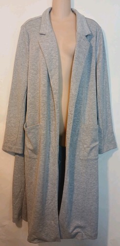 Dex Womens Plus Long Cardigan Blazer Gray Knit Size 1X LARGE POCKETS ...