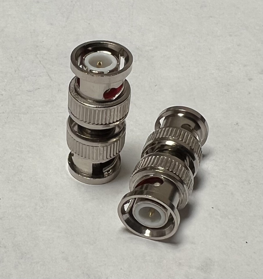 BNC Male to BNC Male coax 2 PACK RF adapter connector Fast USA Shipping ...