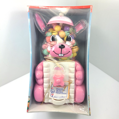 Carousel Pink Easter Bunny Rabbit Gumball Machine Bank VTG 1988 NEW ...