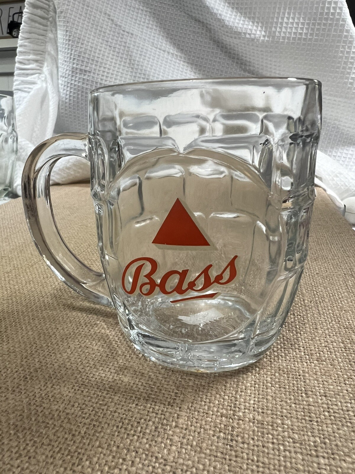 Vintage Bass Ale Beer Glass Mug Stein Dimple Glass 3 1/2” TallCROWN ...