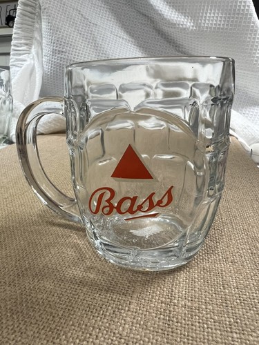 Vintage Bass Ale Beer Glass Mug Stein Dimple Glass 3 1/2” TallCROWN ...