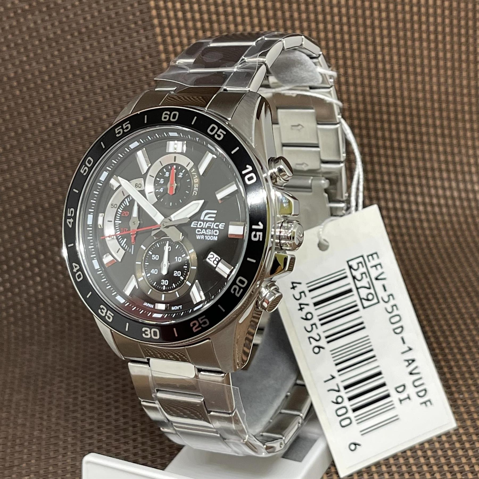 Casio Edifice EFV-550D-1A Black Analog Chronograph Stainless Steel Men ...