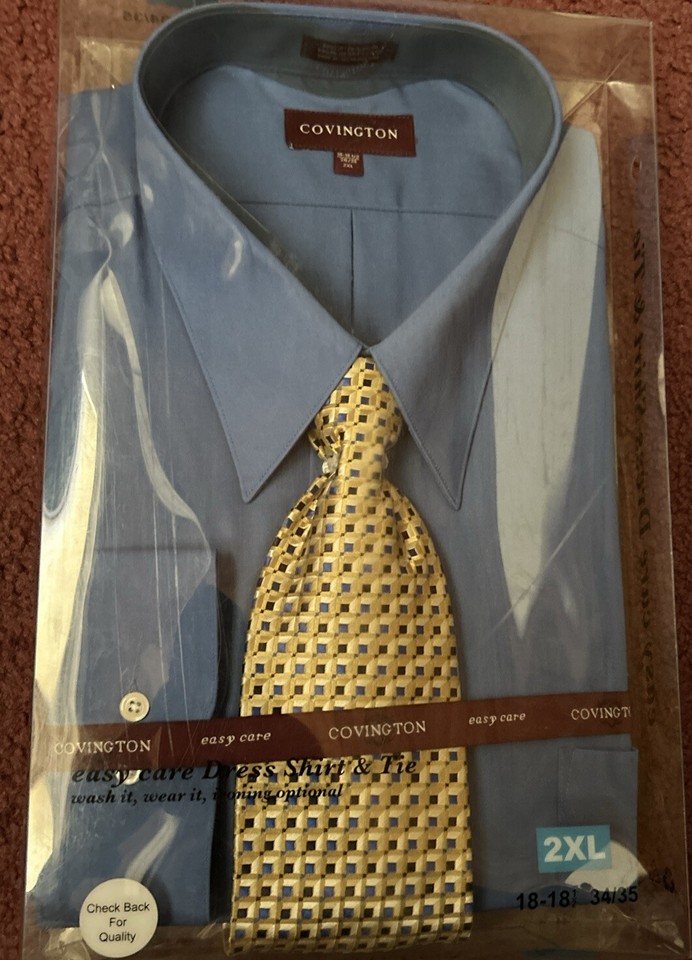 Covington Mens Shirt Tie Set 2XL Covington Boxed XXL New Easy Care ...