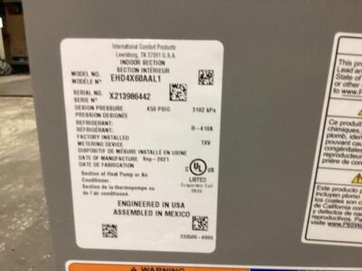 5 Ton AC/HP Horizontal Cased Flat Coil, R410A CFM 2000 | eBay