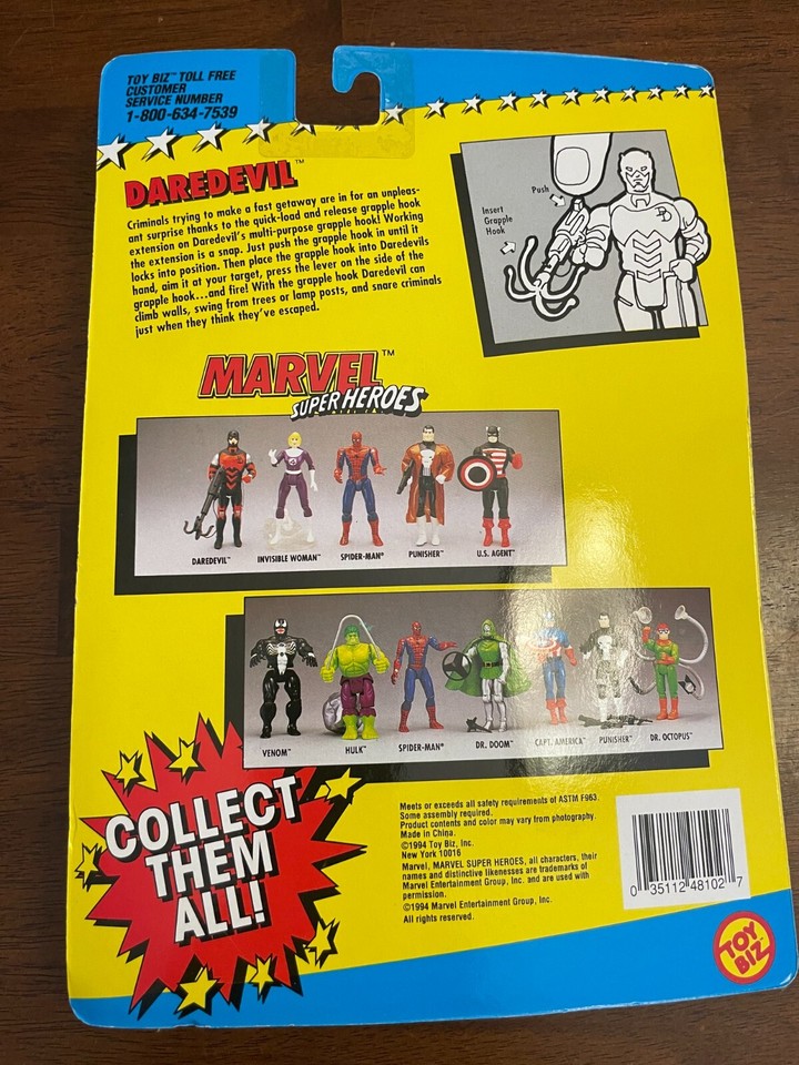 1994 Toy Biz Marvel Super Heroes Daredevil Exploding Grapple Hook Figure | eBay