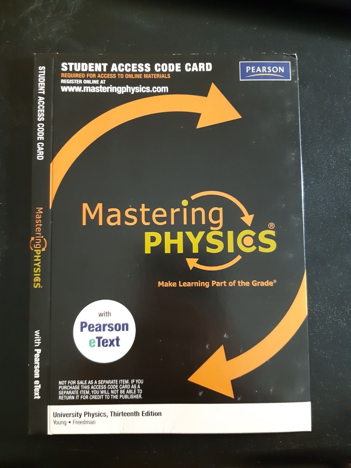 Student access code card for,university physics,Thirteenth edition,Young . | eBay