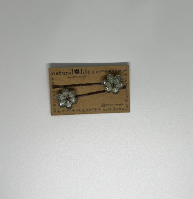 New Natural Life Clear Flower Rhinestones Hair Pins | eBay
