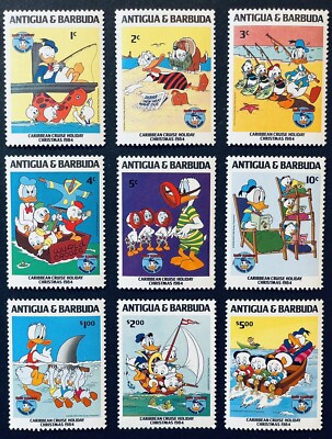 ANTIGUA 1984 DONALD DUCK 50TH ANNIV & CHRISTMAS COMPLETE DISNEY STAMPS ...