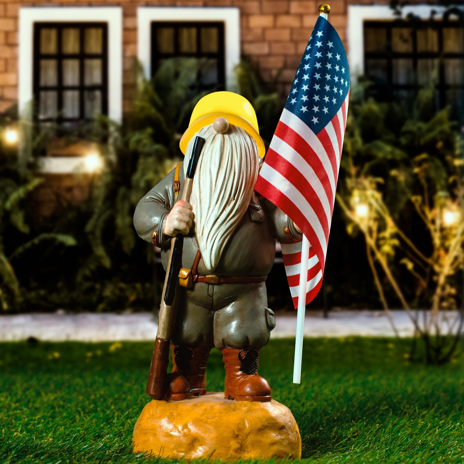 Military Garden Gnomes with Guns Outdoor 12.1", US Army Gnomes Garden ...
