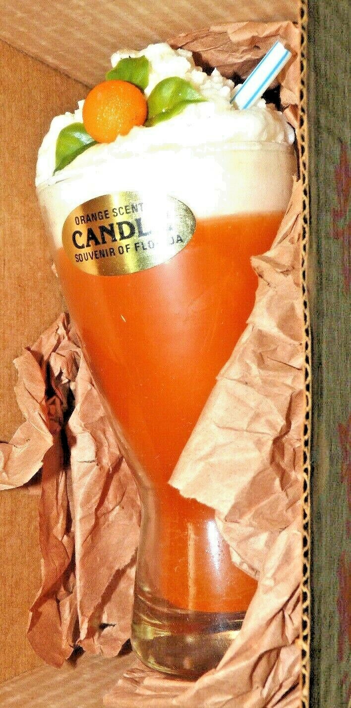 NIB Vtg Scented Orange Soda Ice Cream Float Glass Florida Souvenir ...