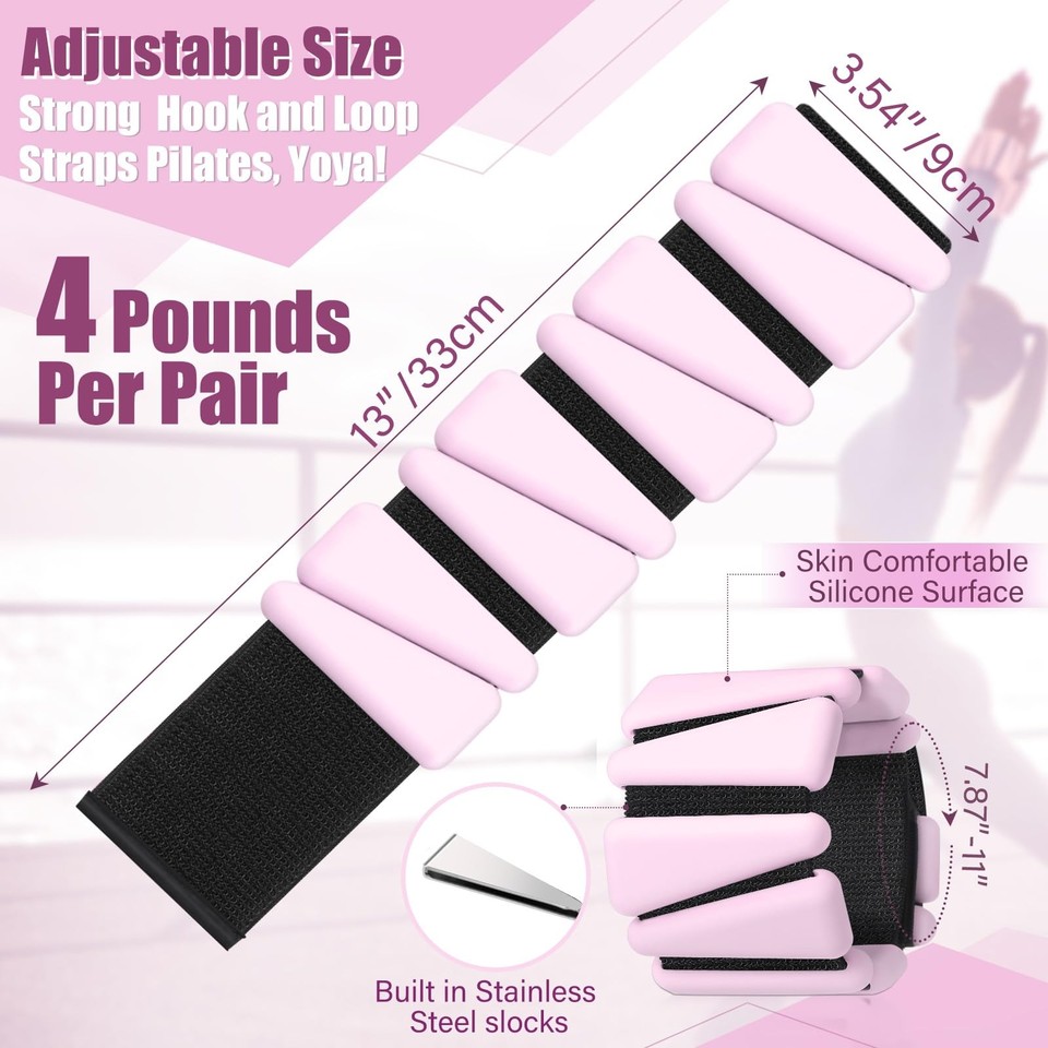 Vinsot 2Lbs Wrist & Ankle Weights Set - Adjustable Arm Leg Weights for ...