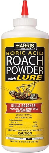 HARRIS Boric Acid Roach Powder with Lure, Indoor Use, 16oz | eBay