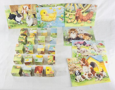 Vintage 1996 German Wood Block Puzzle for Children Makes 6 Different ...
