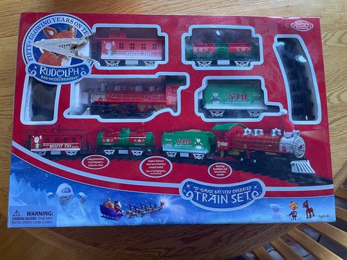 NEW Rudolph the Red Nosed Reindeer O-Gauge Battery Operated Train Set ...
