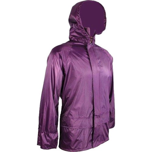 LADIES WATERPROOF WINDPROOF JACKET lush purple hooded coat sailing ...