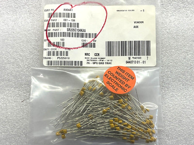 (183 PIECE LOT) SR205C104KAA, AVX, CAP CER 0.1UF 50V X7R RADIAL | eBay