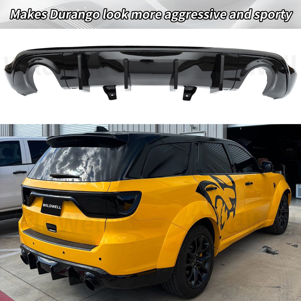2011-2025 Dodge Durango Rear Bumper Lip Diffuser W/Shark Fin | Glossy ...