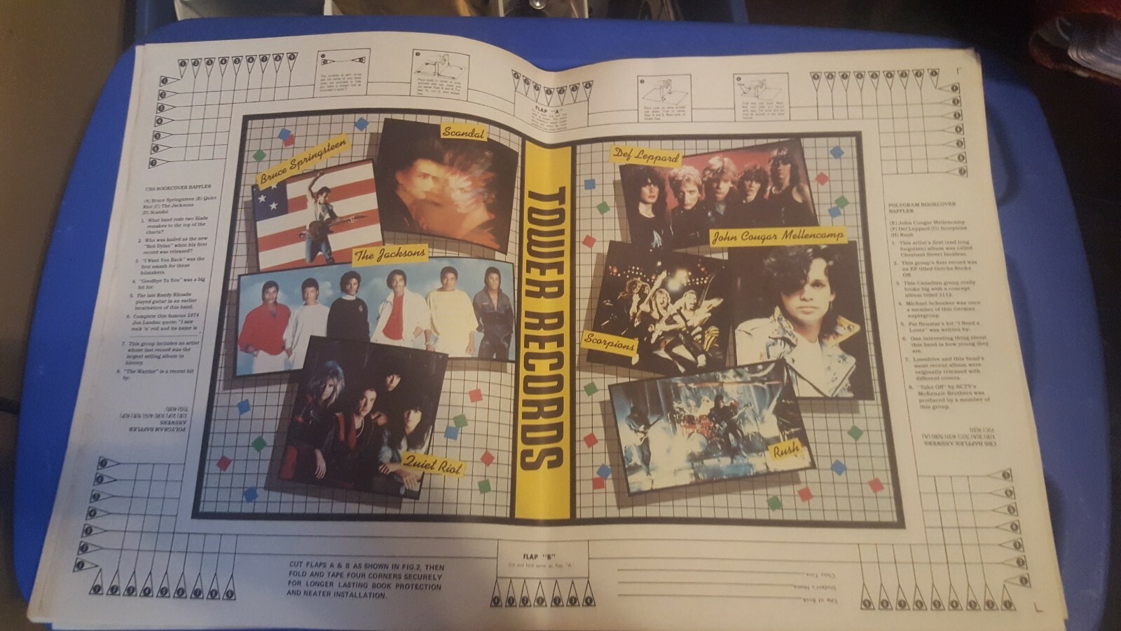 TOWER RECORDS POSTER BOOK COVER RUSH BRUCE SPRINGSTEEN DEF LEPPARD ...