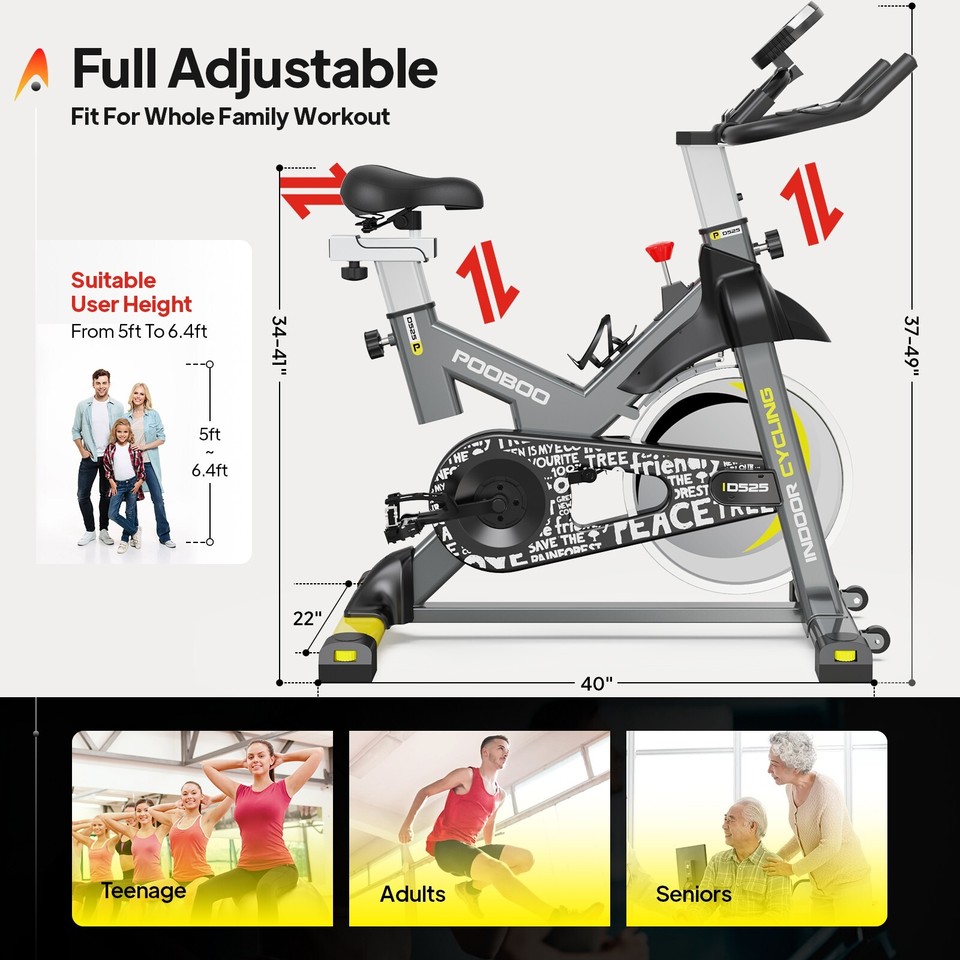 Indoor Cardio Workout Bike Stationary Bike Cycling Fitness Home ...