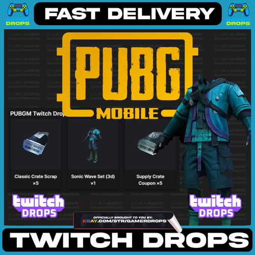 PUBG MOBILE TWITCH DROPS - ALL AVAILABLE DROP - SONIC WAVE - SUPPLY ...