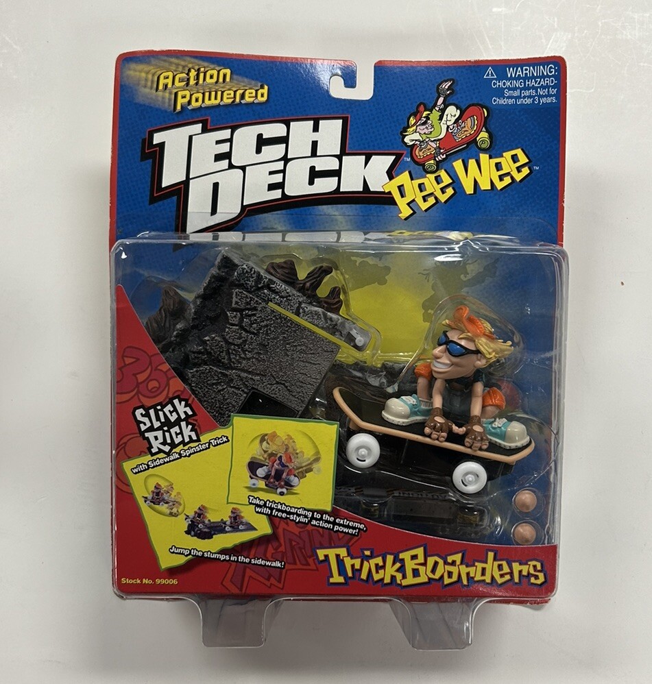 1999 Tech Deck Pee Wee SLICK RICK w/ Sidewalk Spinster Trick Boarders ...