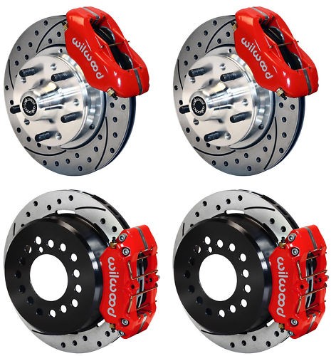 WILWOOD DISC BRAKE KIT,71-74 AMC AMX,JAVELIN,11" DRILLED ROTORS,RED ...
