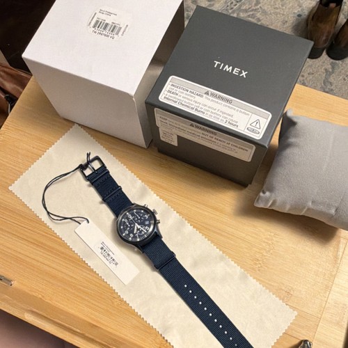 Timex Expedition Men's Chronograph Quartz Blue Dial nato Strap Watch w ...