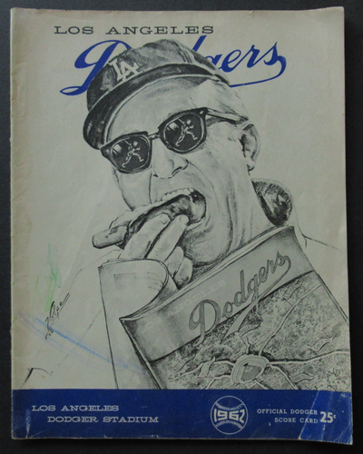 1962 Dodgers vs Reds Program, Sandy Koufax, Don Drysdale, Howard Wills ...