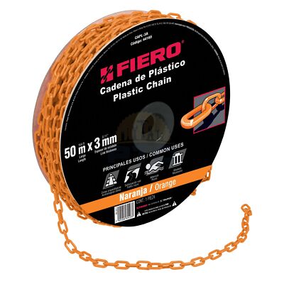 Fiero CAPL-3A Meter of 3mm orange plastic chain, 50m spool | eBay