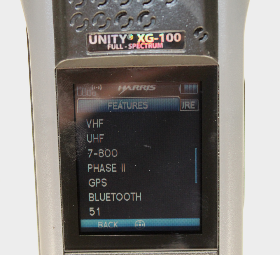 Harris UNITY XG-100P Tri-Band PHASE 2 P25 Trunking/Conv Radio & Battery ...
