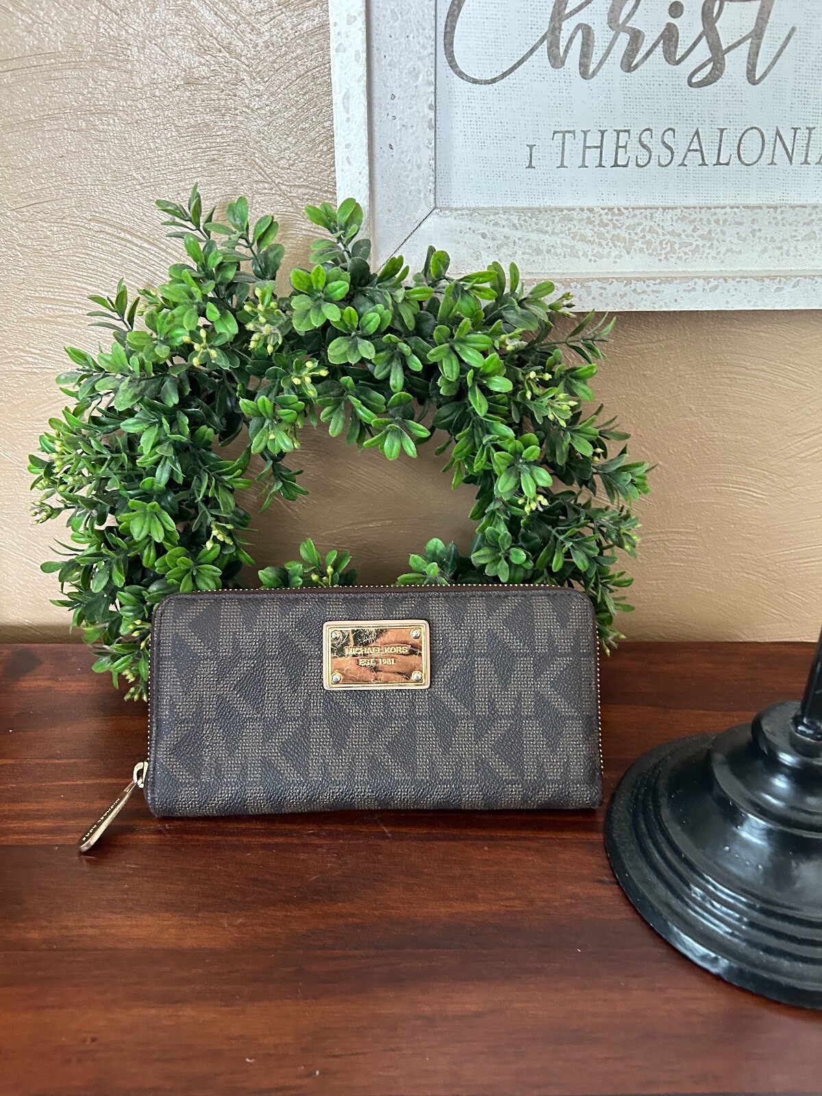 Michael Kors Signature Accordion Wallet Brown - Gem