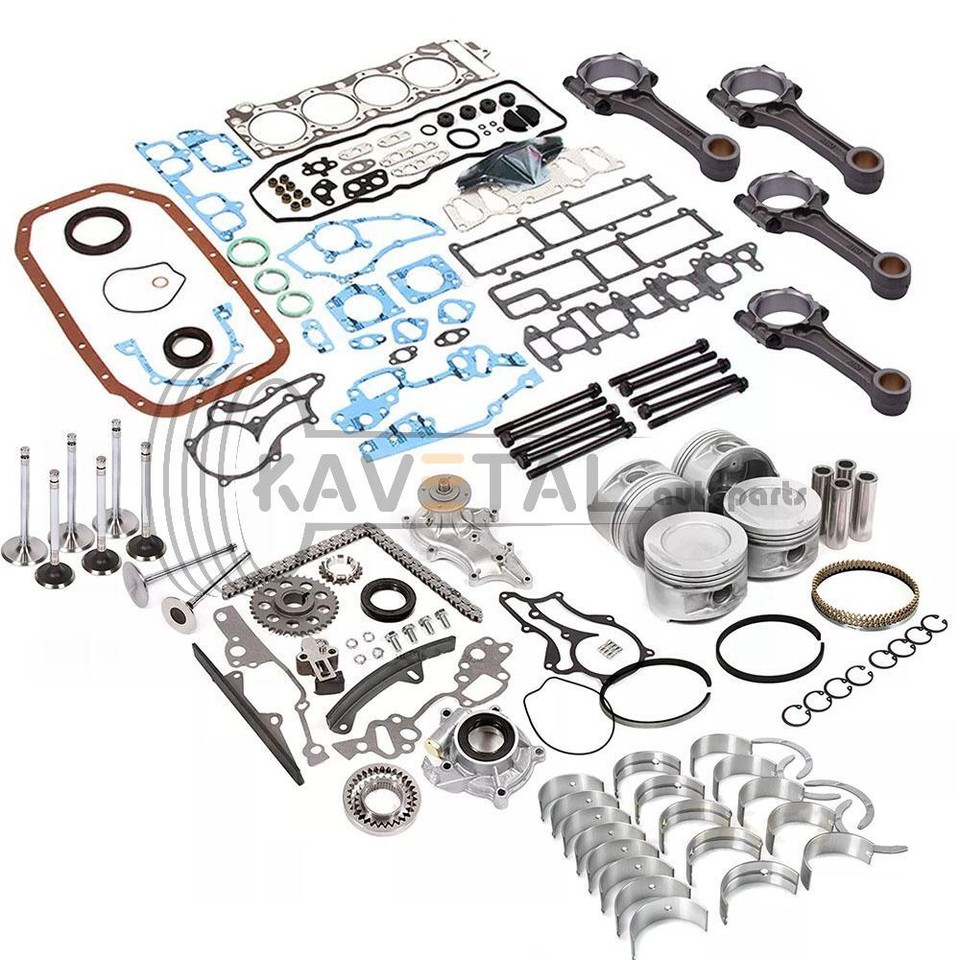 22R 22RE 22REC 2.4L Engine Rebuild Overhaul Kit w/ Rods & Timing Kit ...